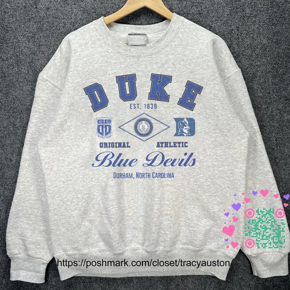 Tops | Vintage Duke University Blue Devil Sweatshirt Duke Blue Devil ...